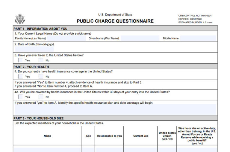 Green Card Applications Filed Outside the US: New Public Charge Rules